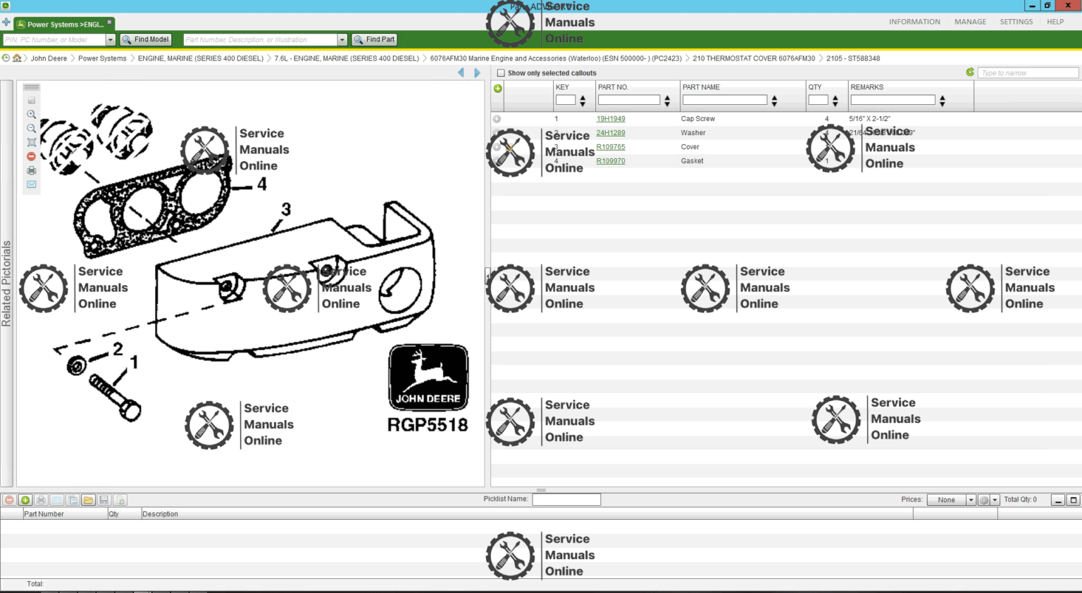 John Deere Parts Advisor 2024 Online Access - parts catalog